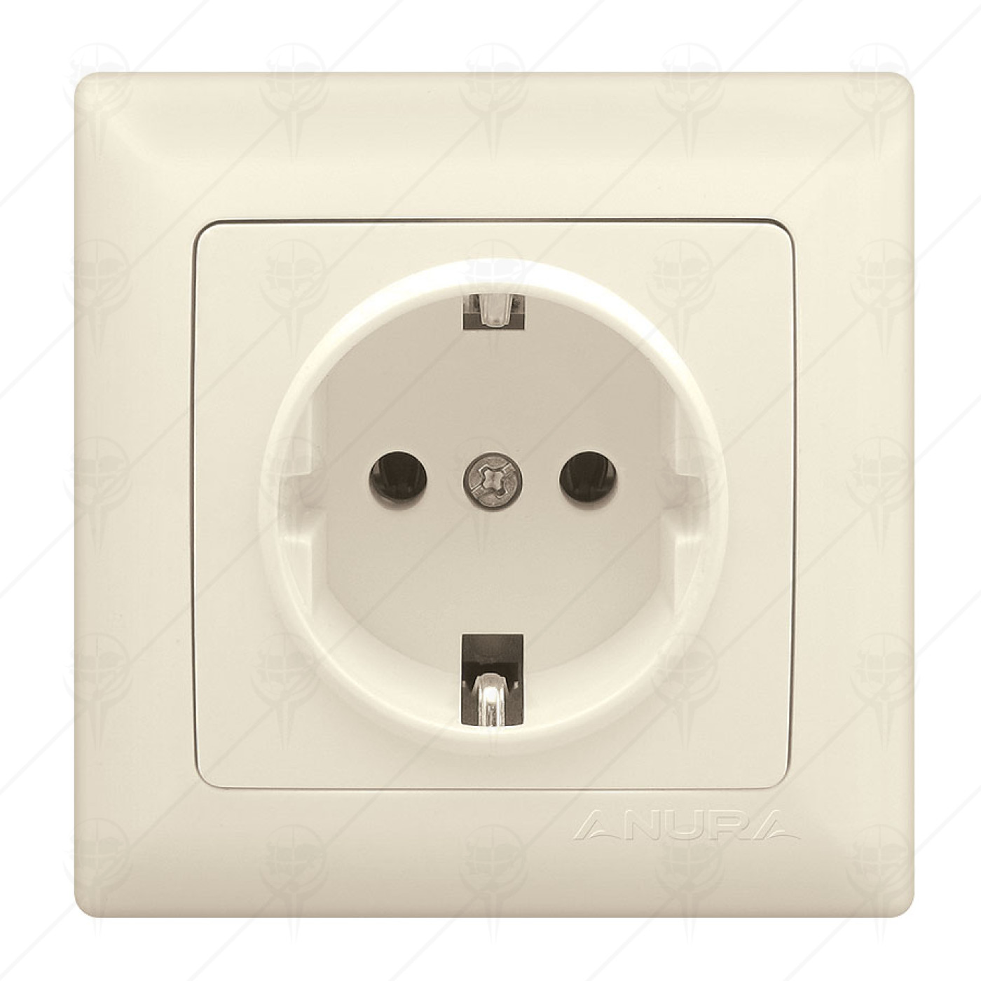 EARTHED SOCKET CERAMIC CREAM ANURA