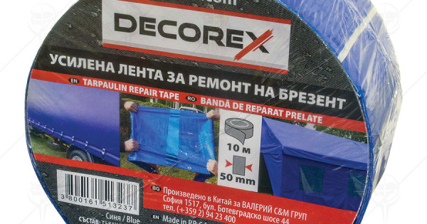 РЕМОНТНА ЛЕНТА ЗА ТАРПАУЛИН DECOREX 50 мм x 10 м - valerii.com